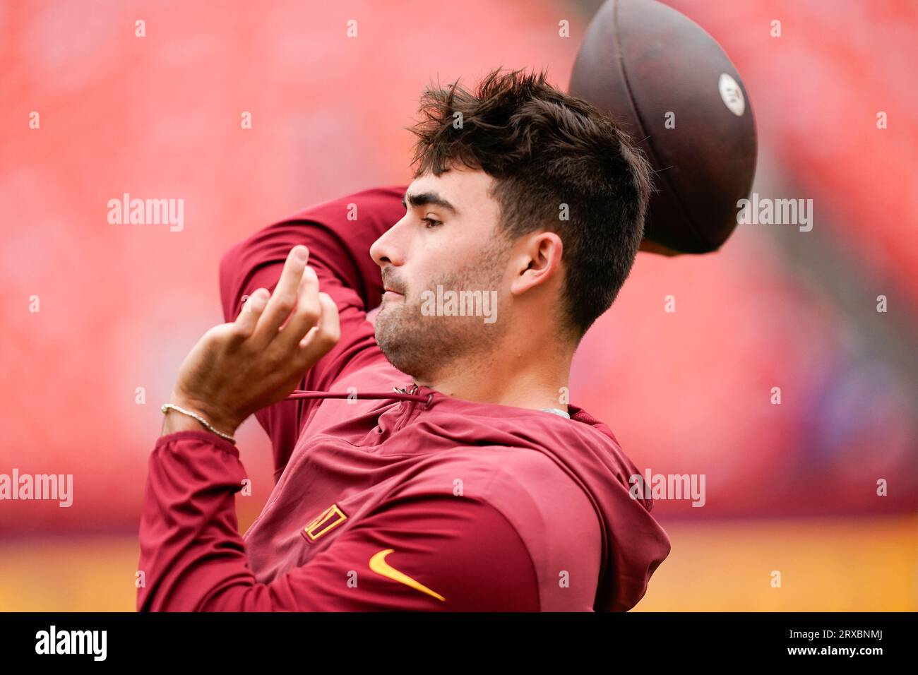 Washington Commanders quarterback Sam Howell throwing the ball before ...
