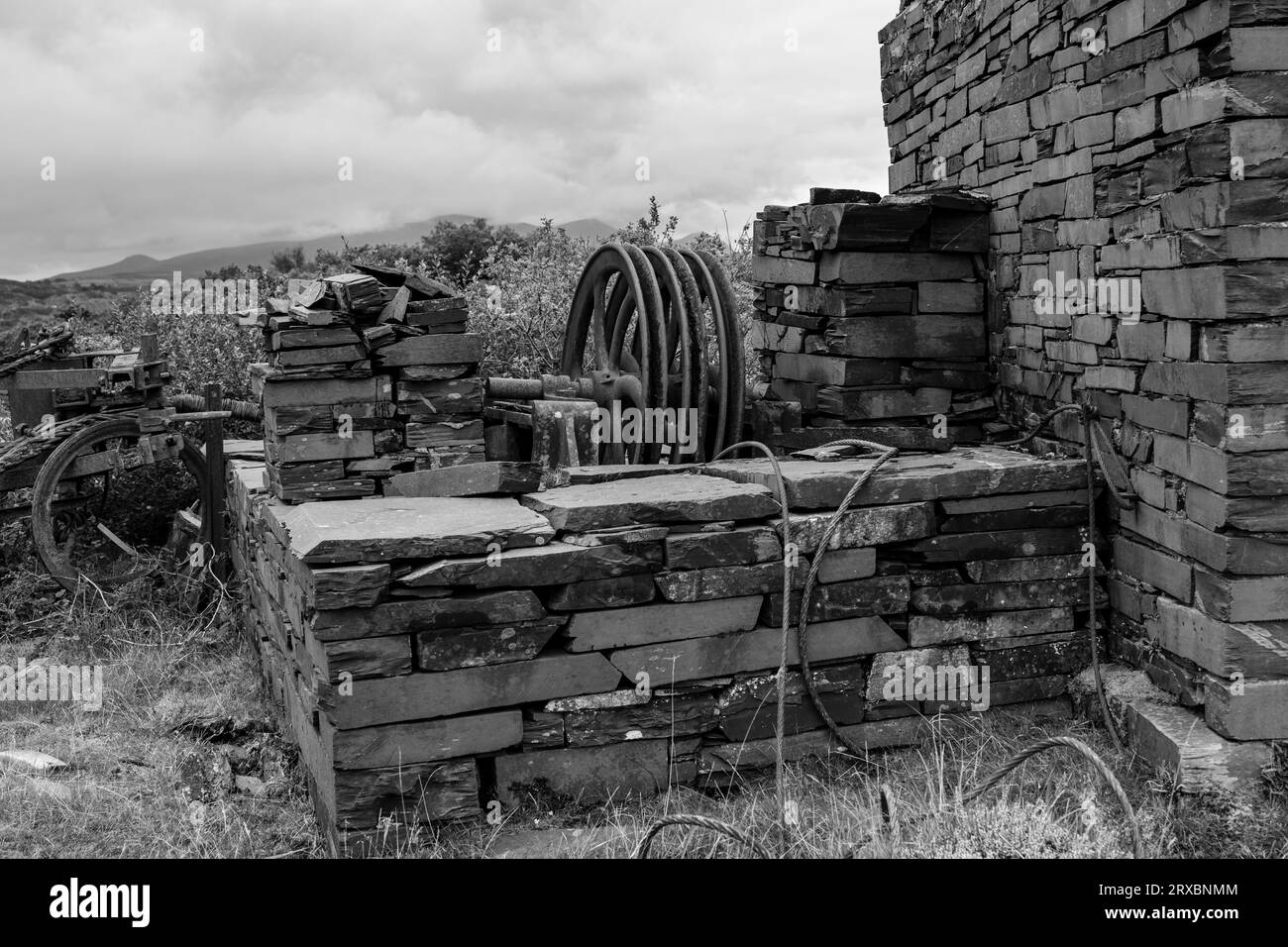 Views of Dorothea Slate Quarry, situated near the villages of Nantlle ...