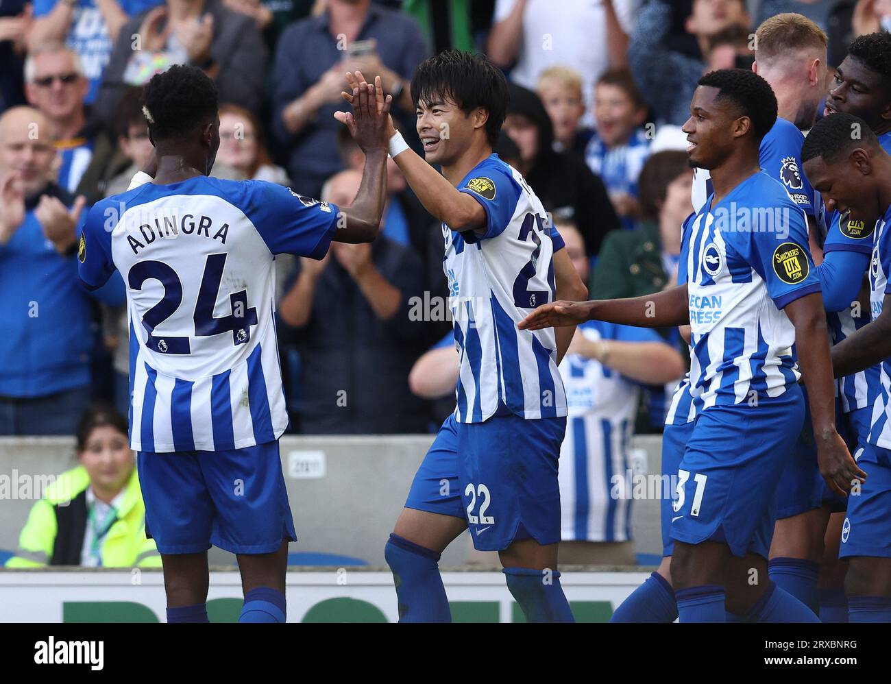 Brighton and Hove, UK. 24th Sep, 2023. Kaoru Mitoma of Brighton and ...