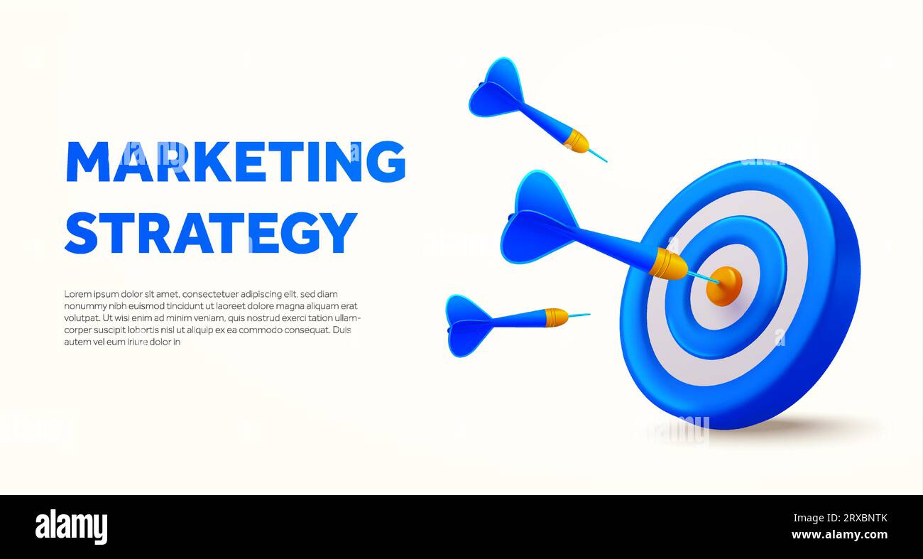Marketing strategy and planning service banner template with blue bull ...