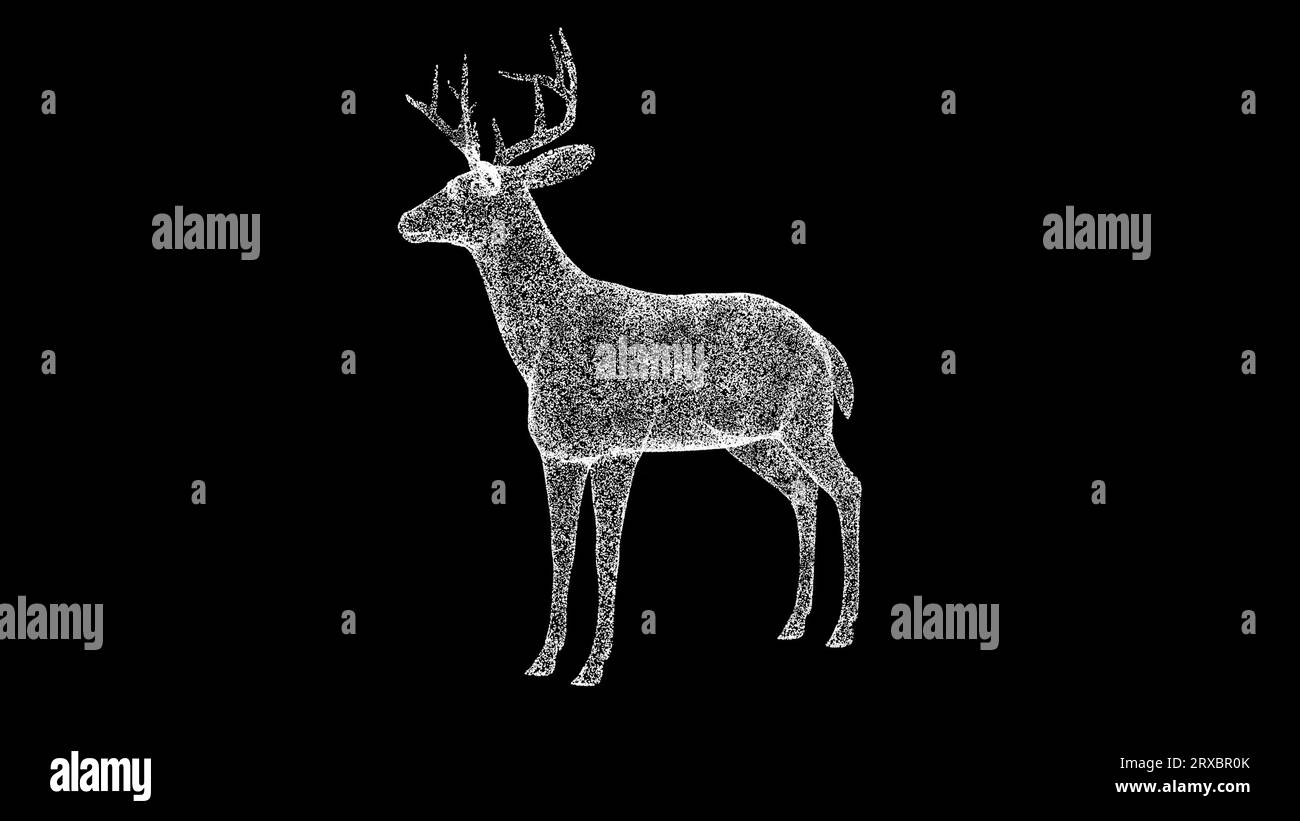 3d animation silhouette deer on hi-res stock photography and images - Alamy