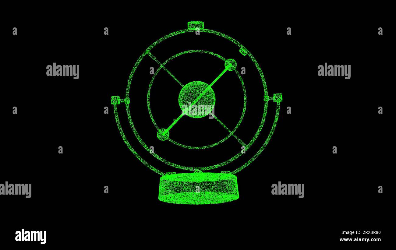 3D Solar system model rotates on black background. Science and space ...