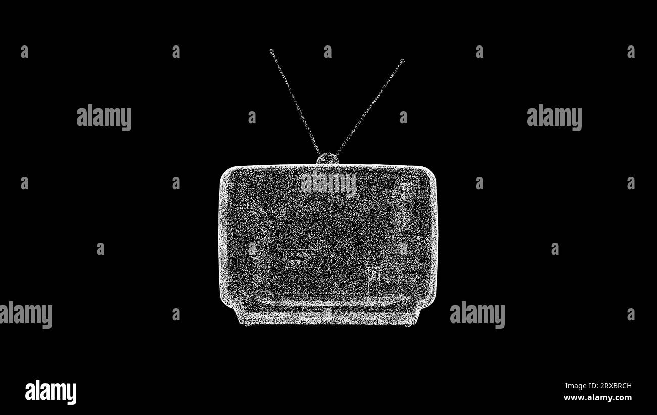 3D Retro TV rotates on black background. Historic concept. Outdated ...