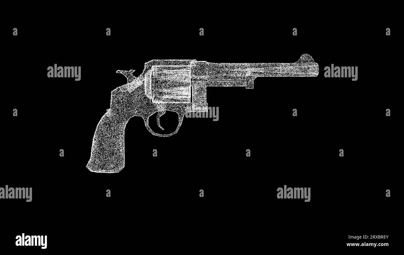 3D Revolver on black background. Retro weapon concept. Weapons of the ...