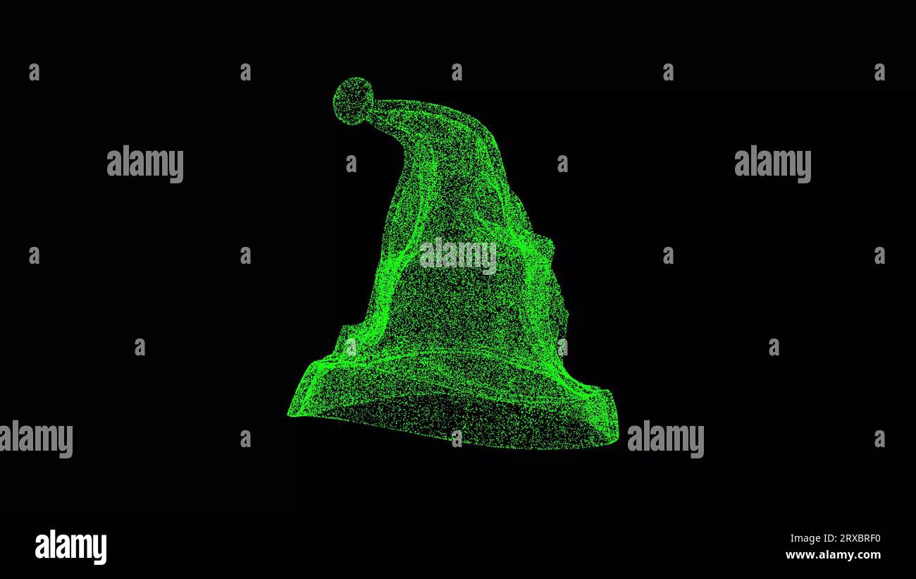 3D Wizard hat on black background. Fabulous concept. Magic Cap ...