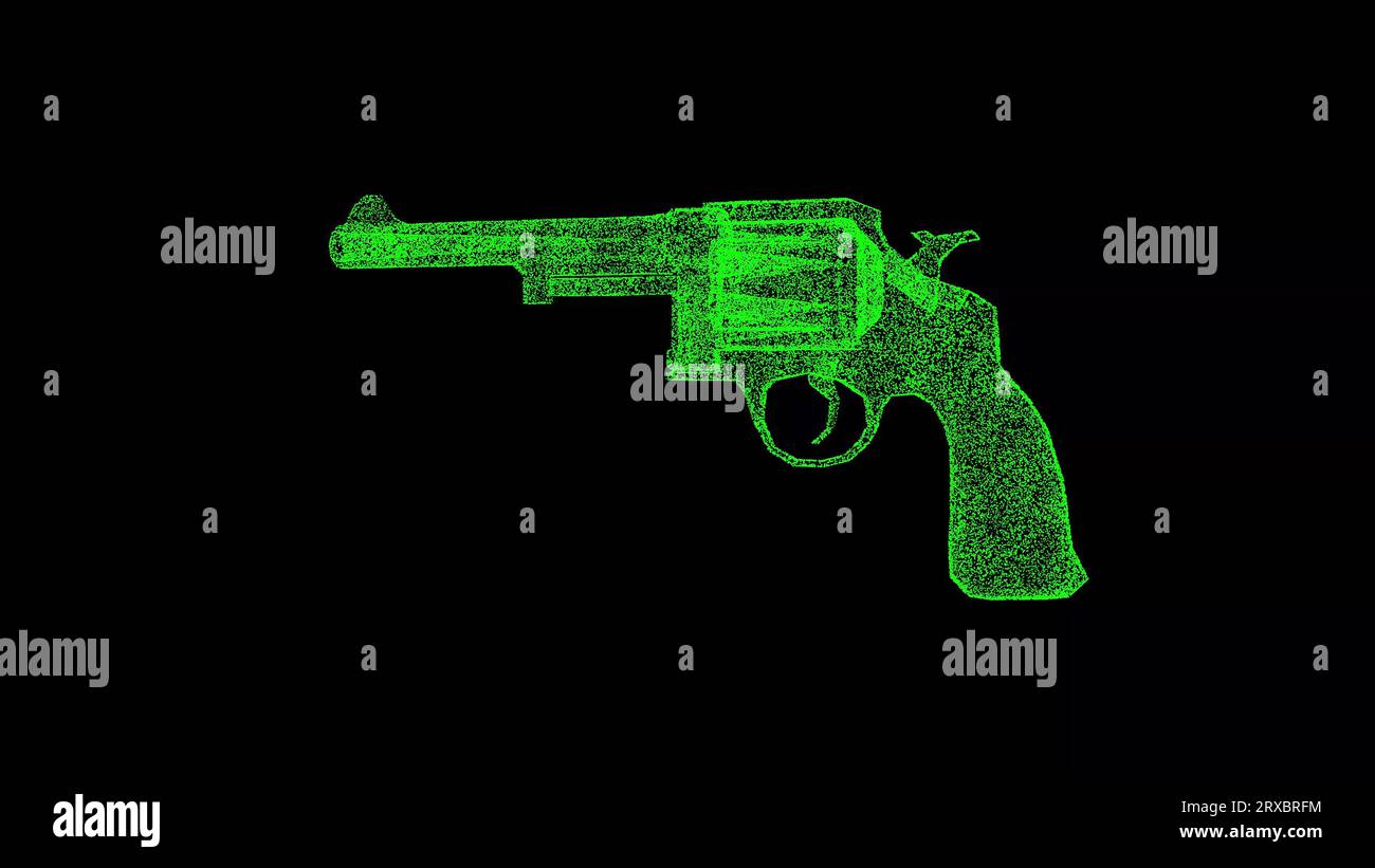 3D Revolver on black background. Retro weapon concept. Weapons of the ...