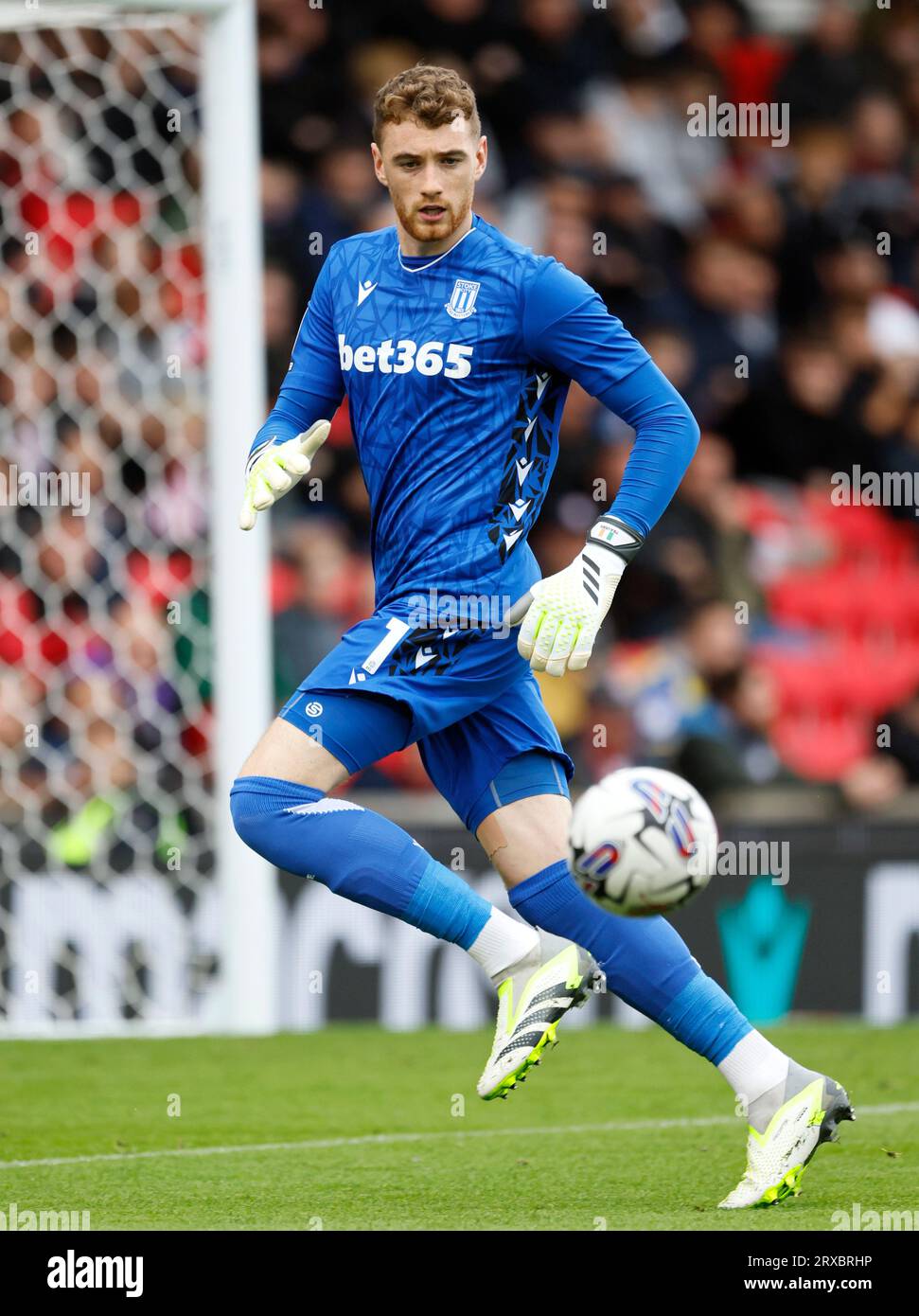 Stoke City goalkeeper Mark Travers during the Sky Bet Championship ...