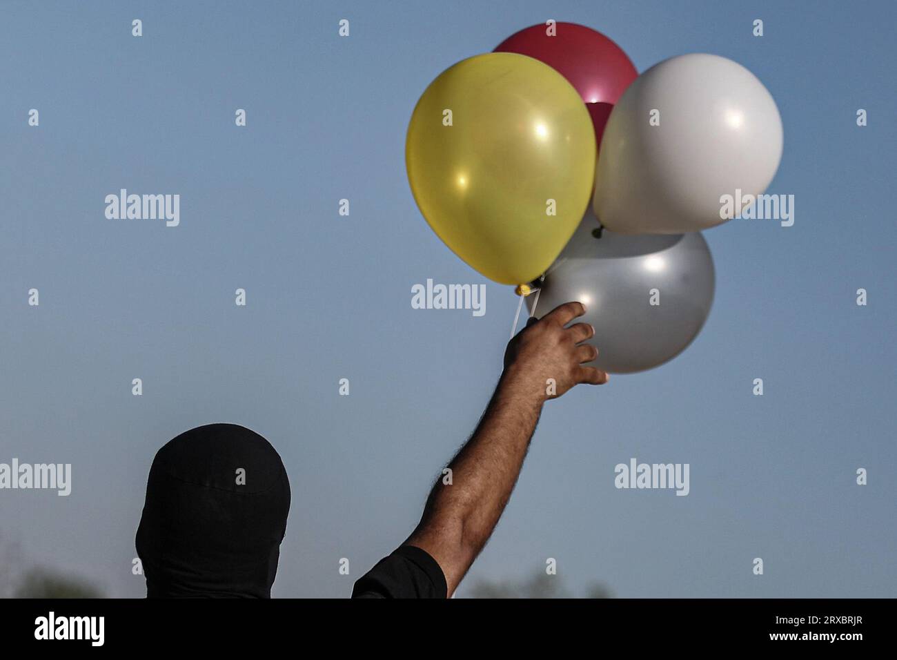 Bureij, Palestinian Territories. 24th Sep, 2023. A masked Palestinian ...