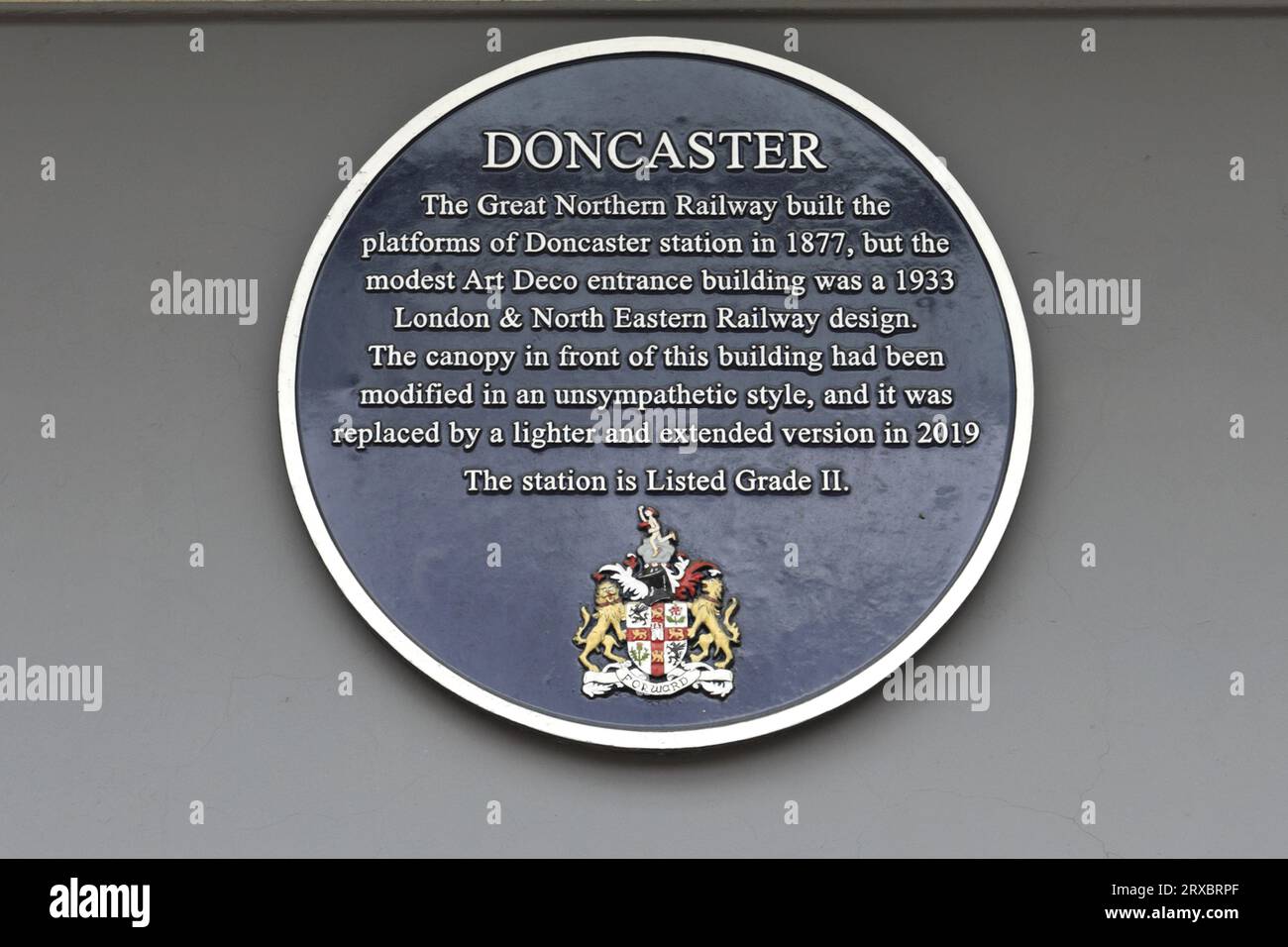 Doncaster Railway Station frontage, Doncaster town, South Yorkshire ...
