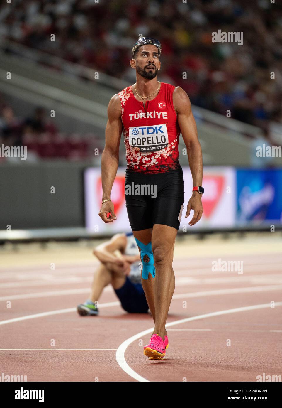 Yasmani Copello of Turkey competing in the 400m hurdles semi-finals at ...