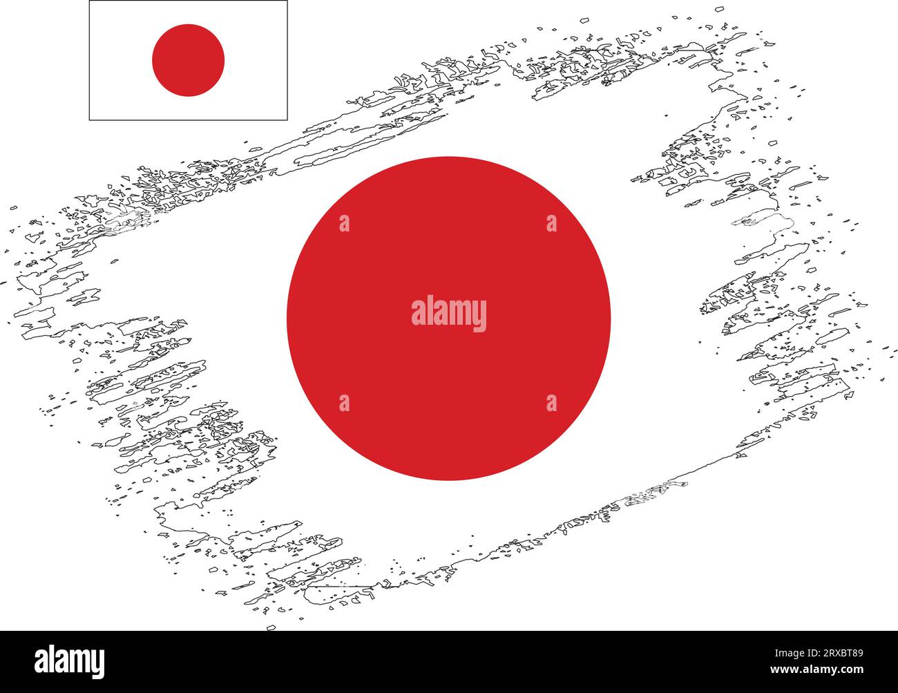 Brush Design Japan Flag Vector Stock Vector Image & Art - Alamy