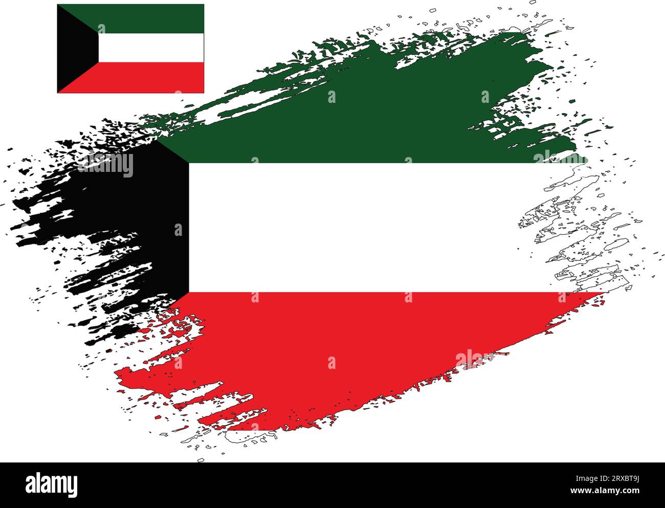 Brush Design Kuwait Flag Vector Stock Vector Image & Art - Alamy