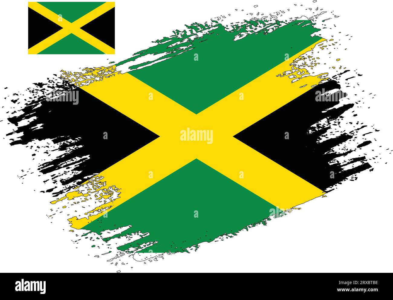 Brush Design Jamaica Flag Vector Stock Vector Image & Art - Alamy