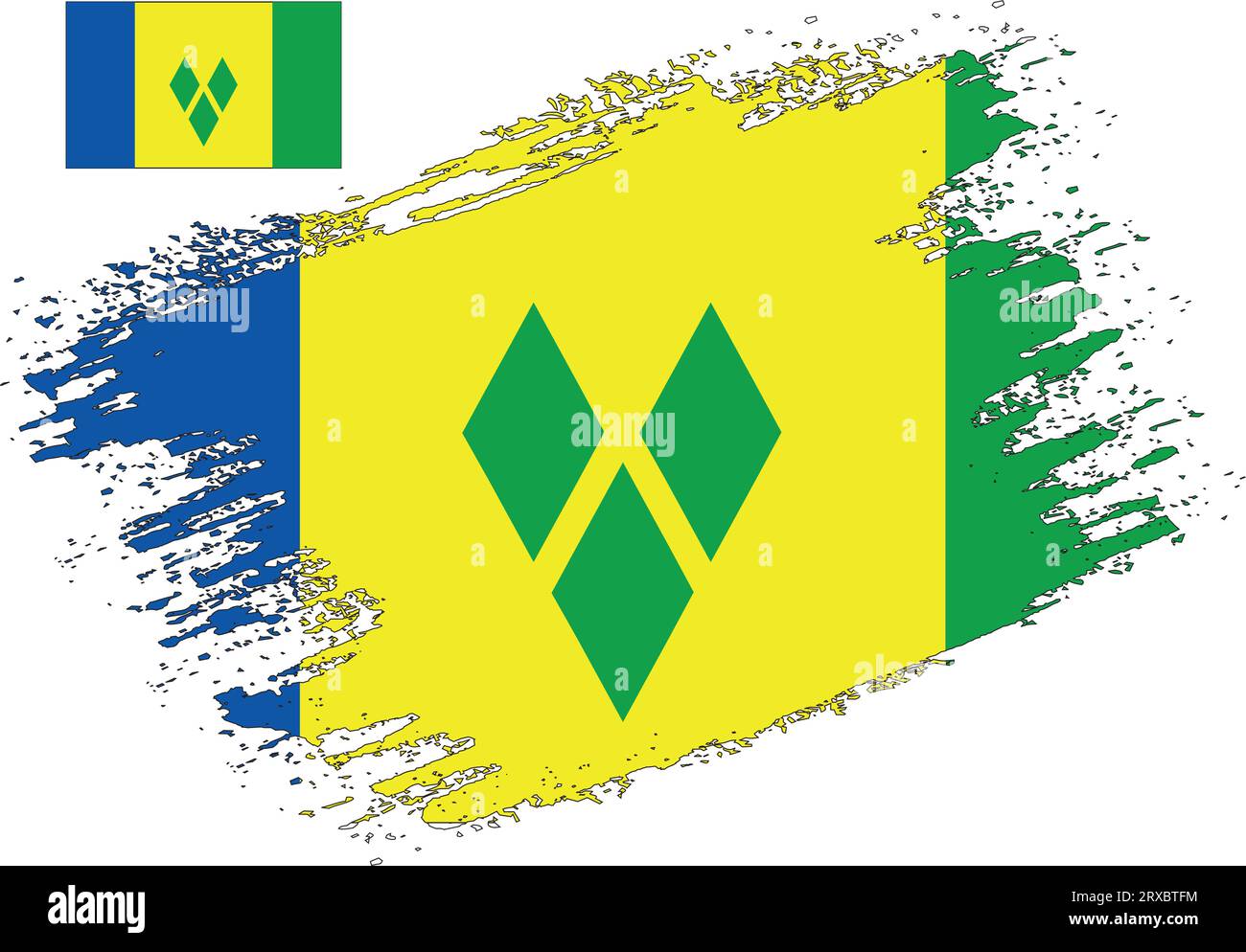 Brush Design Saint Vincent and the Grenadines Flag Vector Stock Vector ...