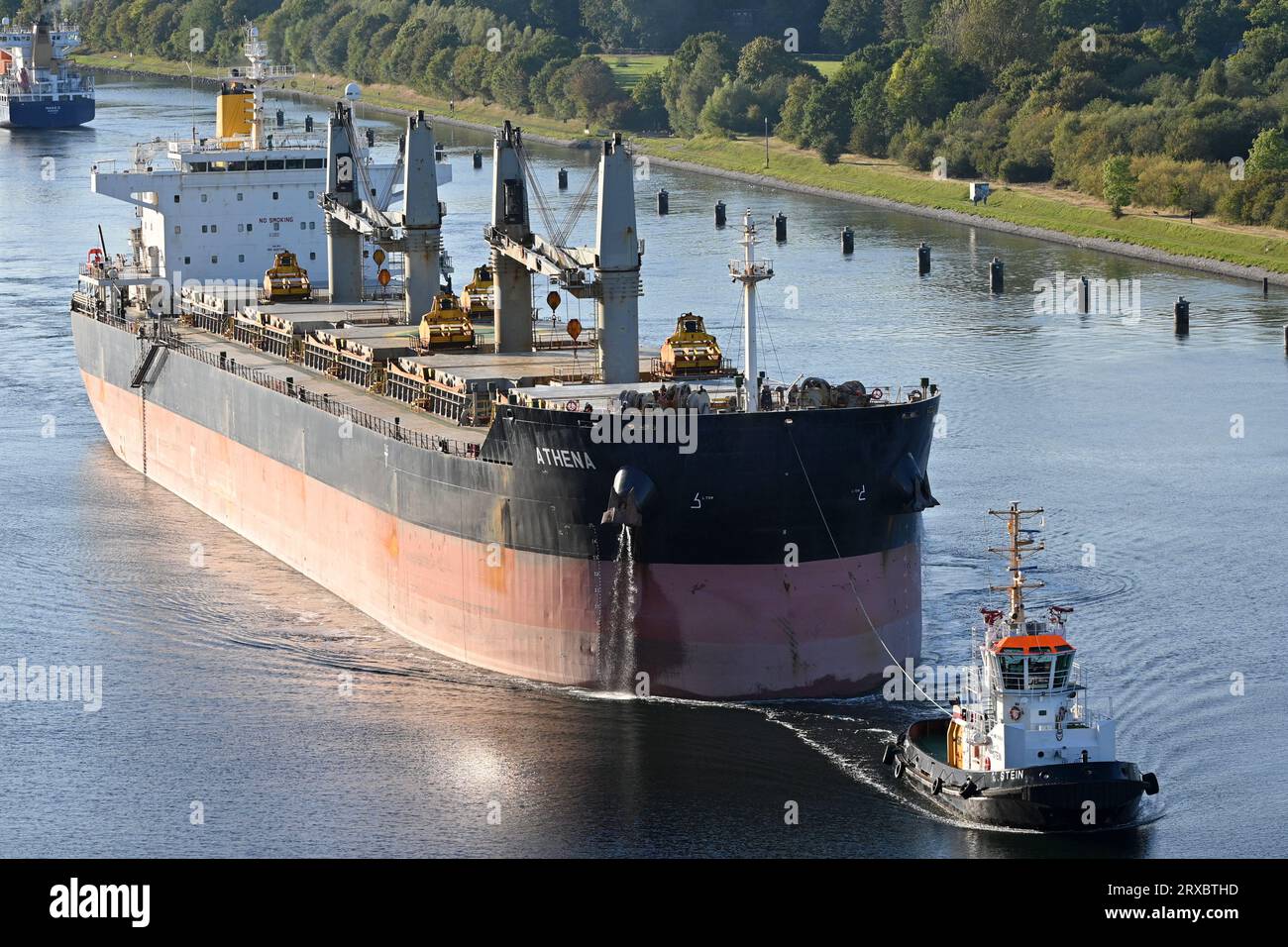 Supramax Bulkcarrier ATHENA heading towards the Kiel Canal locks at ...