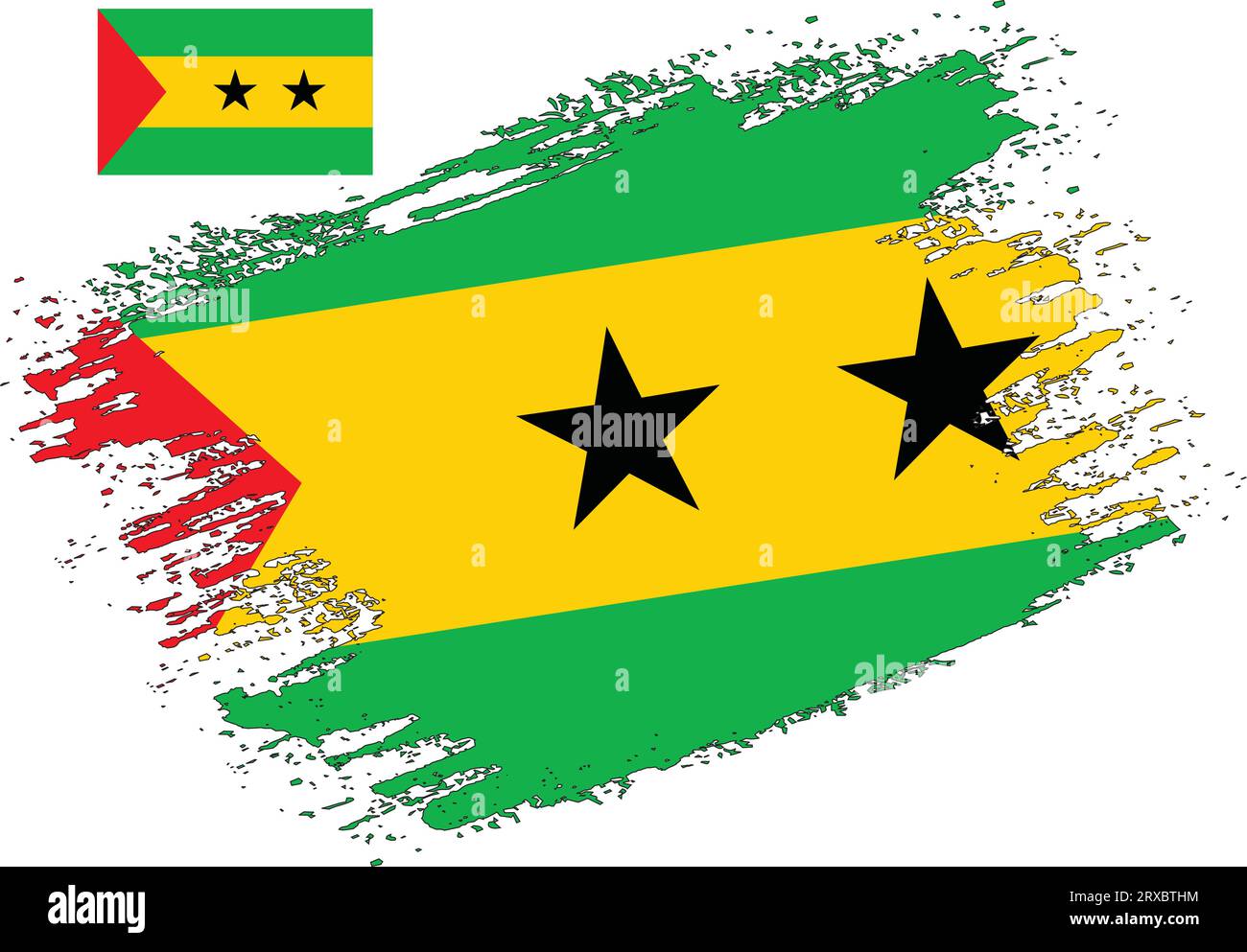 Brush Design Sao Tome and Principe Flag Vector Stock Vector Image & Art ...