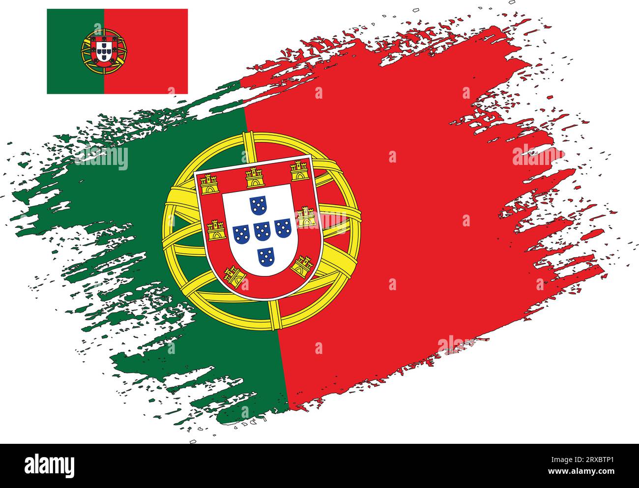 Portugal flag brush stroke Stock Vector Images - Alamy