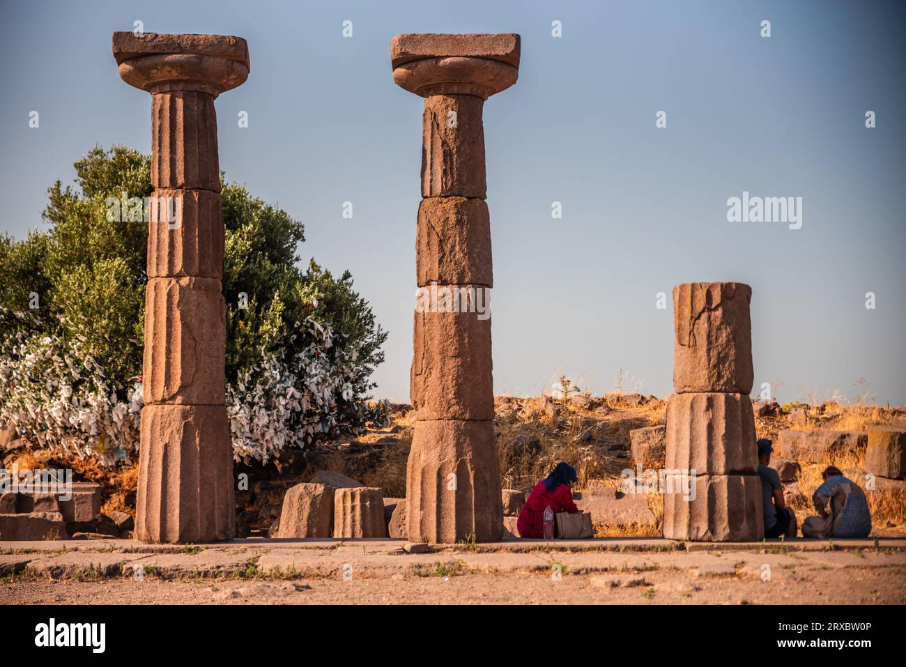 Ancient columns of Athena Temple, Assos, Canakkale, Turkey , The Temple ...