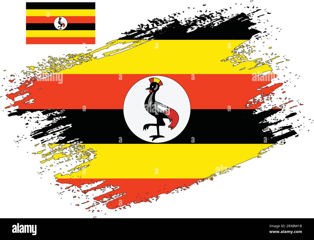 Brush Design Uganda Flag Vector Stock Vector Image And Art Alamy