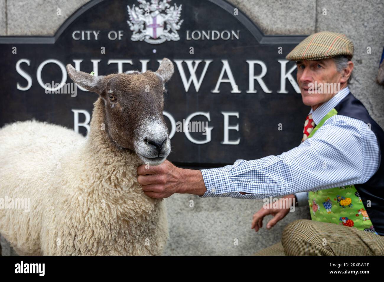 London, UK, 24th September 2023, David Seamark with Chino one of his ...