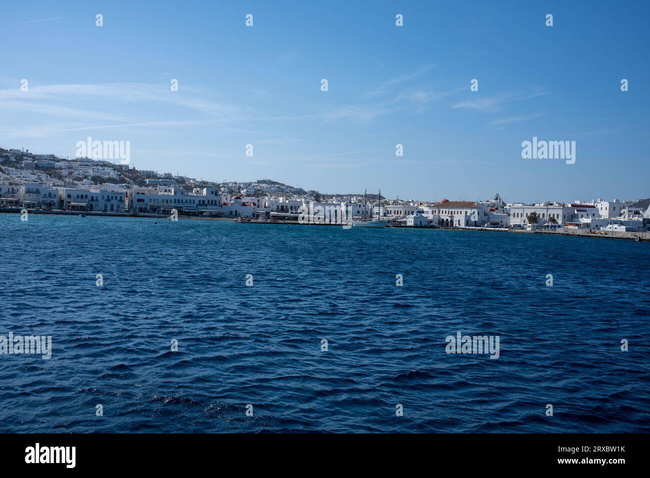 Mykonos Harbour Greece Stock Photo - Alamy