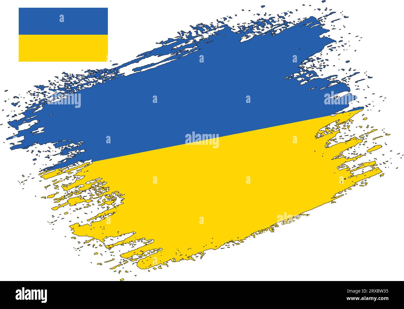Flag ukraine paint brush Stock Vector Images - Alamy