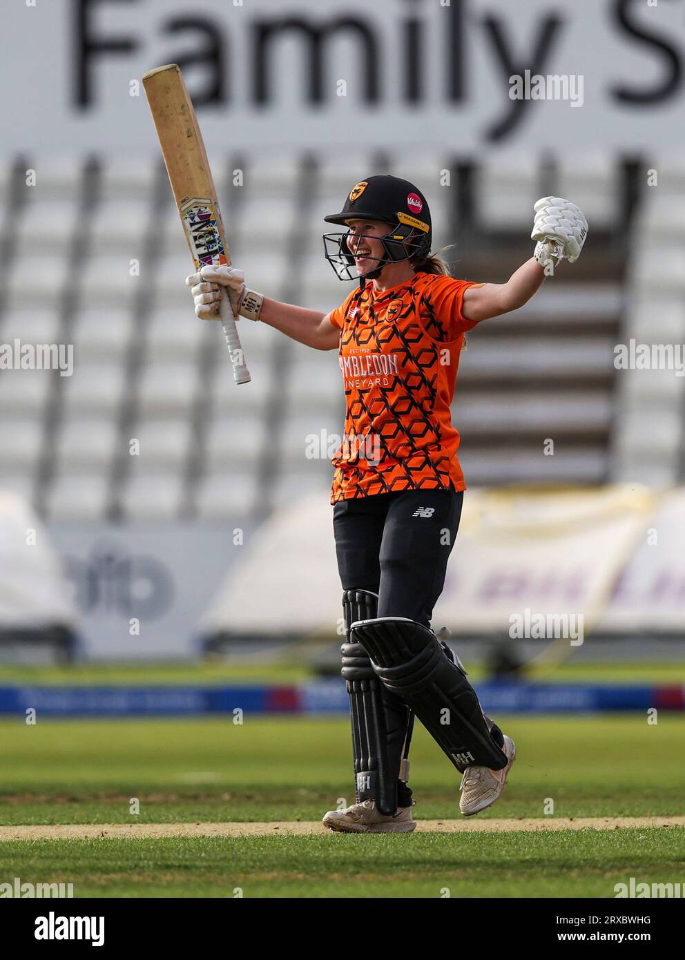 Southern Vipers' Emily Windsor celebrates winning during the Rachael ...