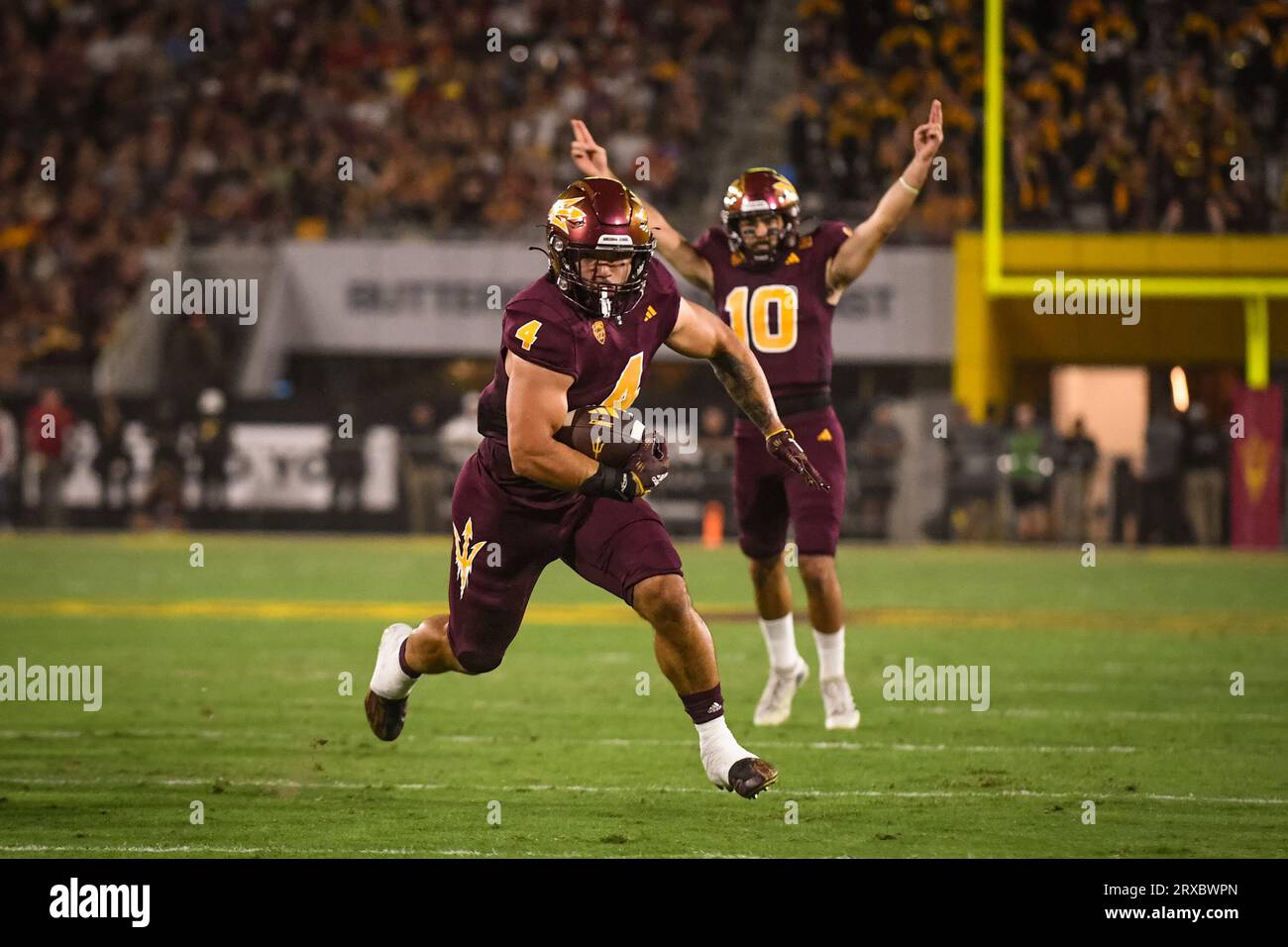 Arizona State Sun Devils running back Cameron Skattebo (4) rushes in ...