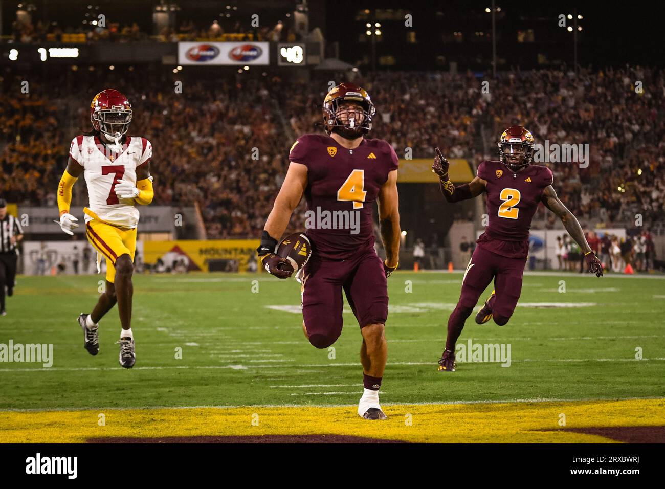 Arizona State Sun Devils running back Cameron Skattebo (4) rushes in ...
