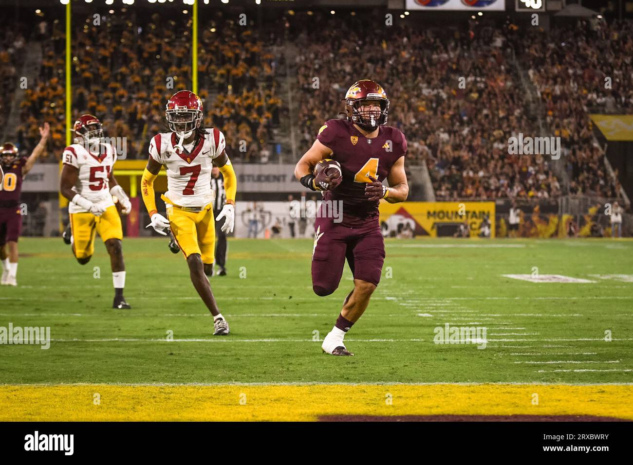 Arizona State Sun Devils running back Cameron Skattebo (4) rushes in ...