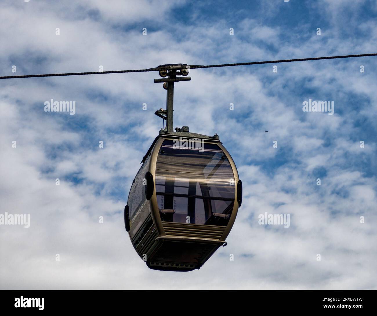 Cable car system taking people from the high to low parts of the Gaia ...