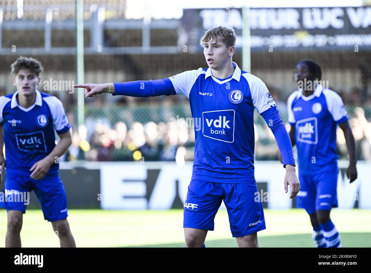 Gent, Belgium. 24th Sep, 2023. Jong KAA Gent's Ramol Sillamaa pictured ...