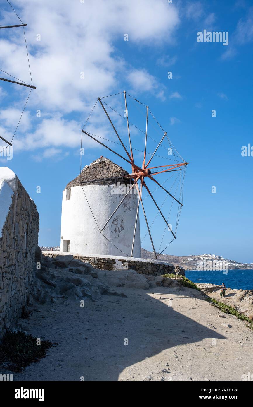 Mykonos windmills Greece Stock Photo - Alamy