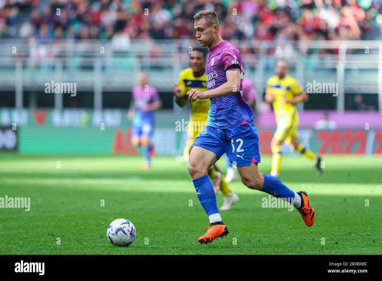 Tommaso Pobega of AC Milan seen in action during Serie A 2023/24 ...