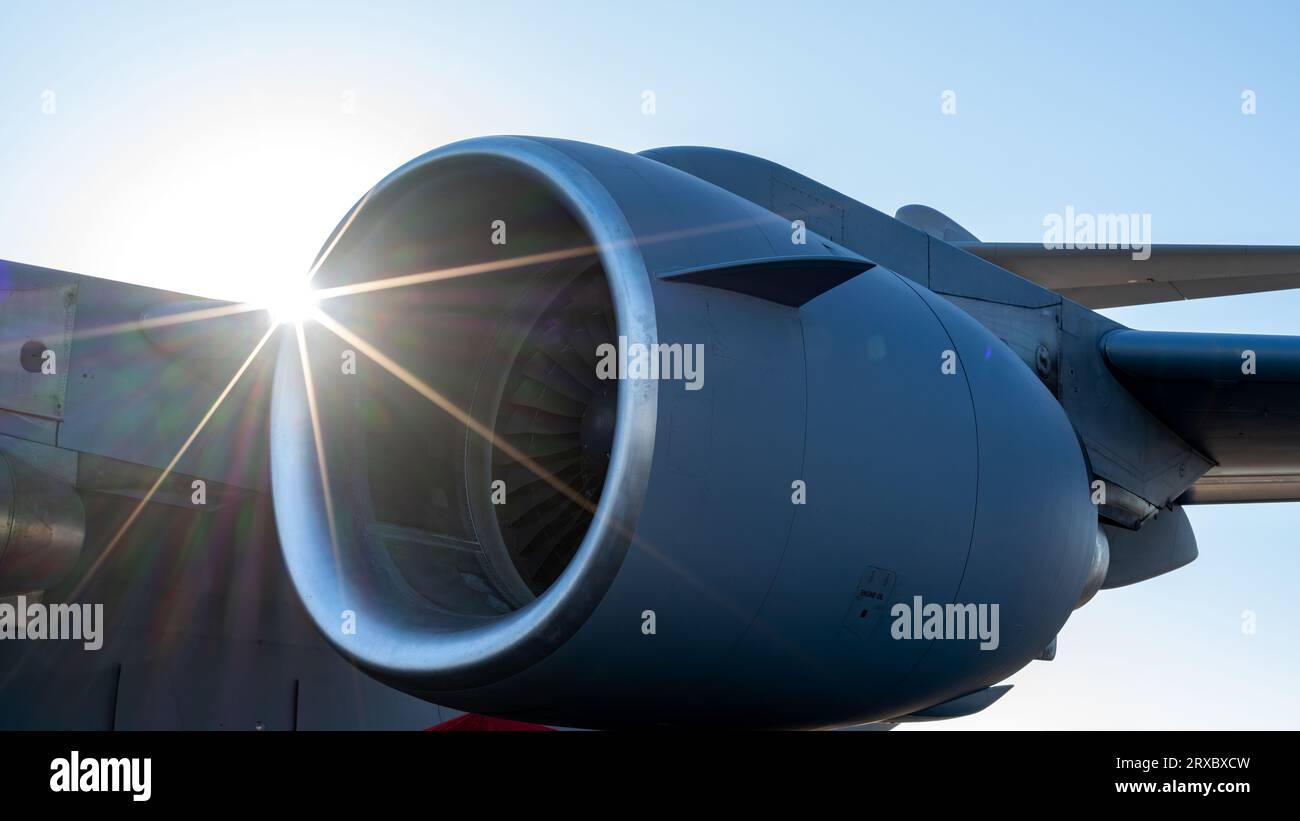 Closeup of a Jet engine on a military cargo plane Stock Photo - Alamy