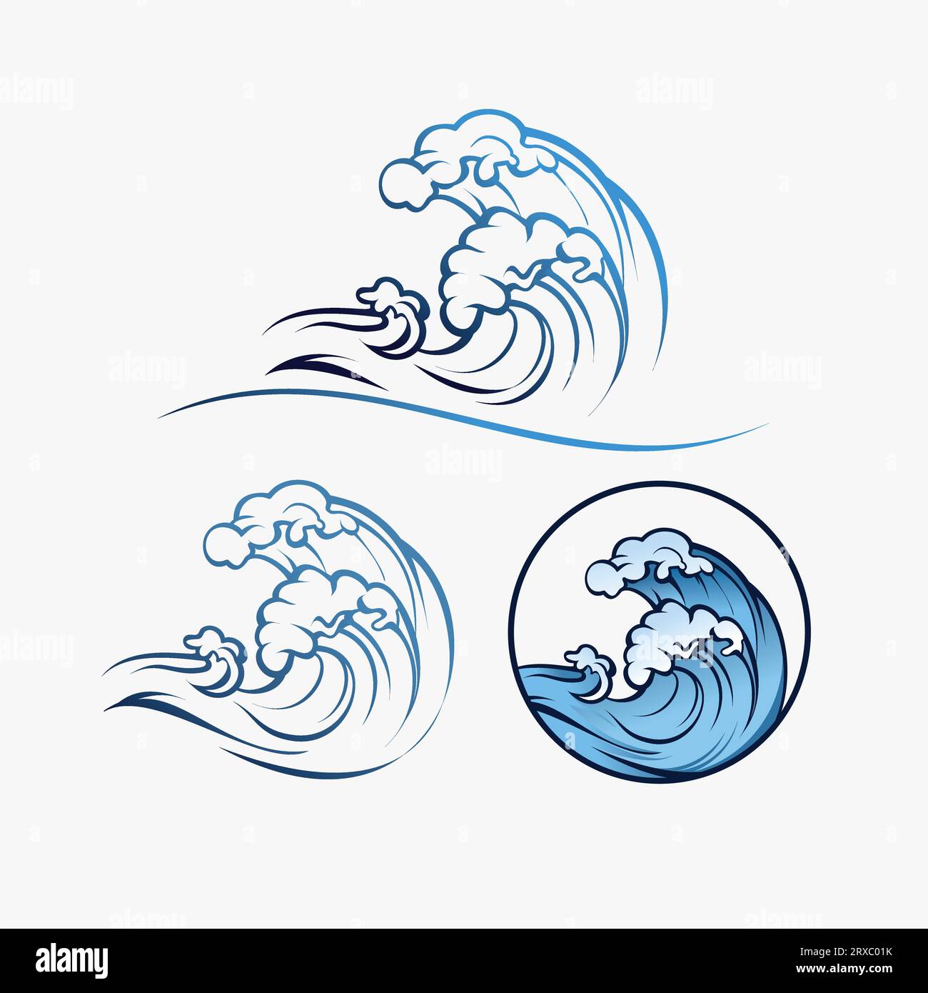 Wave logo design Stock Vector Images - Alamy