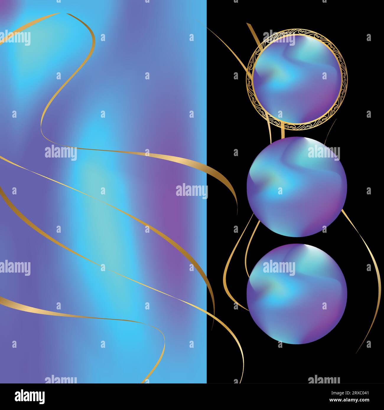 Illustration of golden figures in art deco style. Logotype in luxury ...