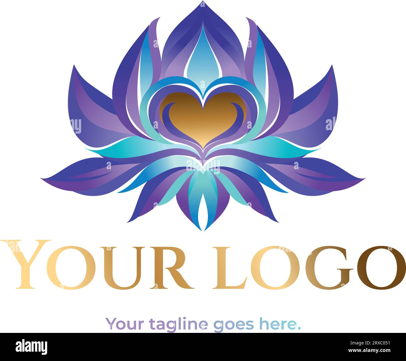 Illustration of the magic lotus flower. Lotus flower logotype design ...
