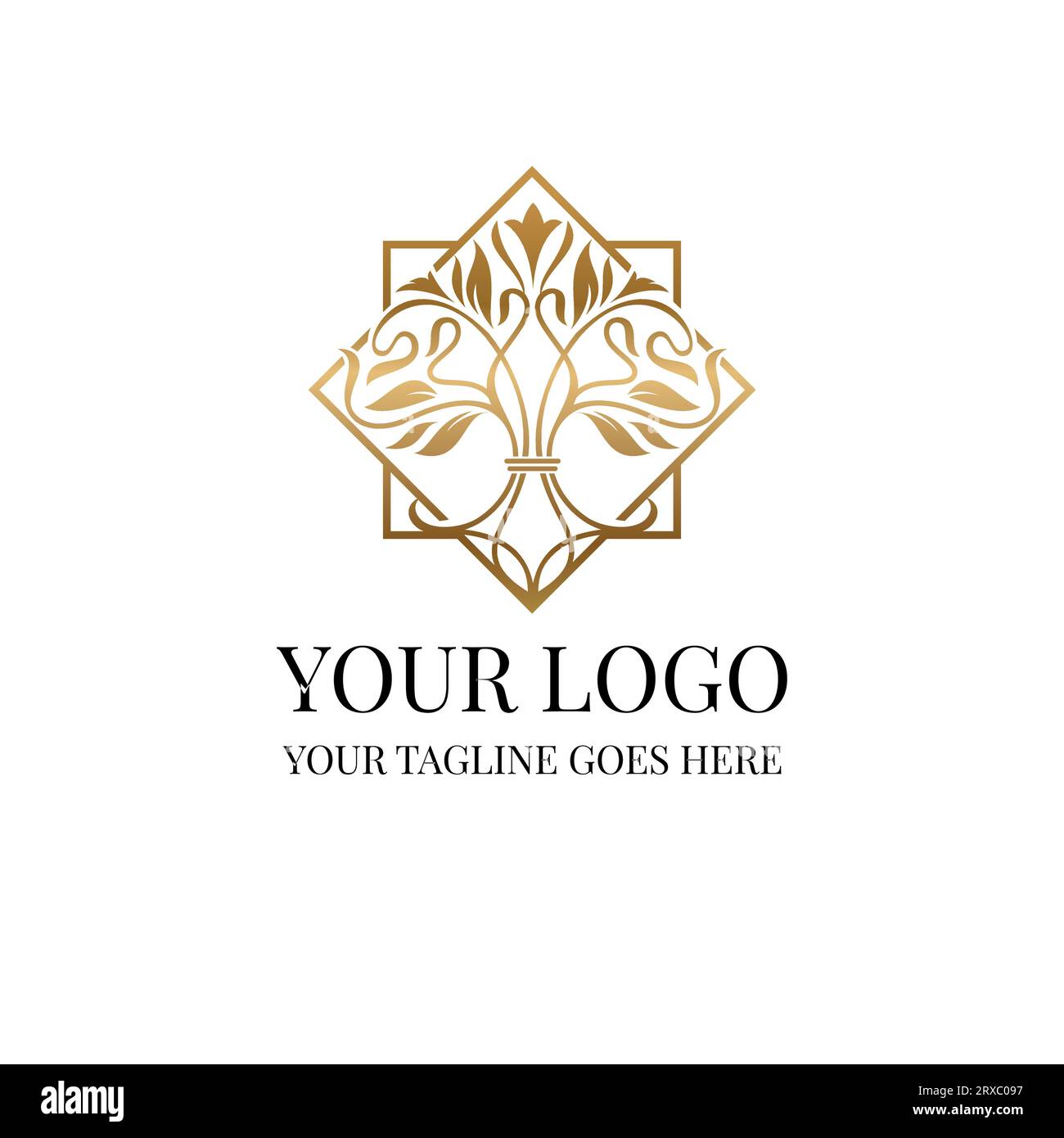 Illustration ornamental logo flower Cut Out Stock Images & Pictures - Alamy