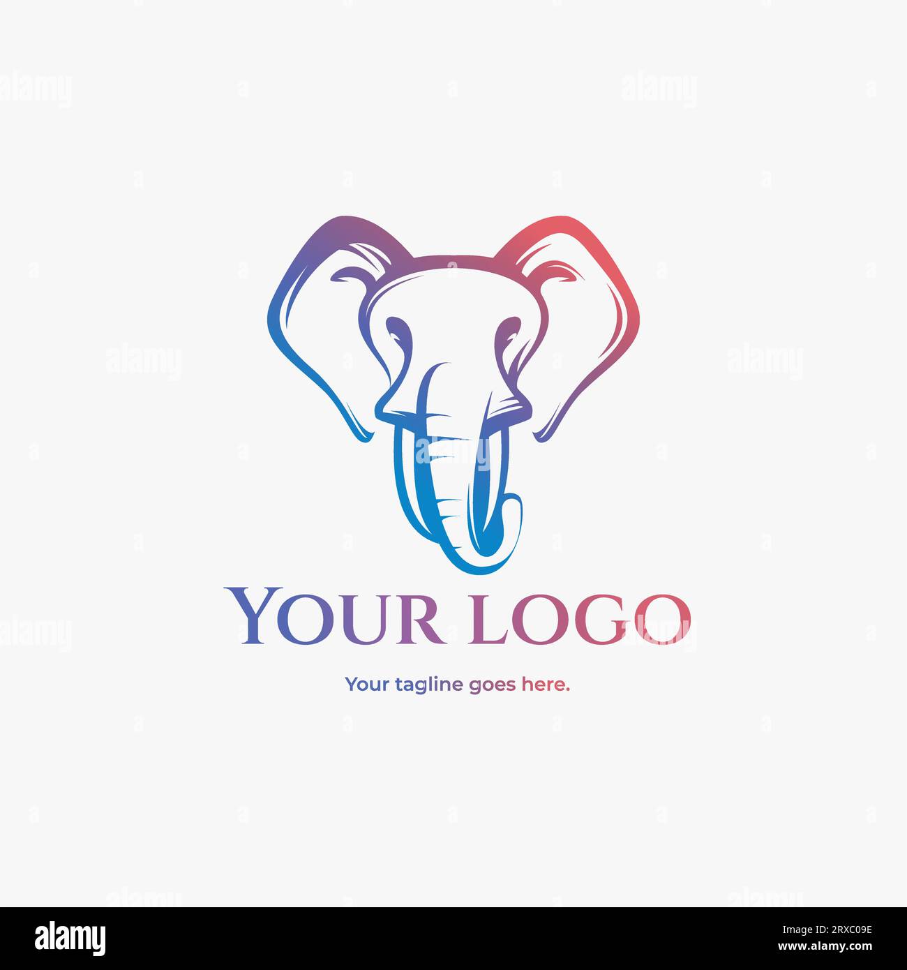 Elephant logo design. Vector illustration. Clean logotype of a mascot ...