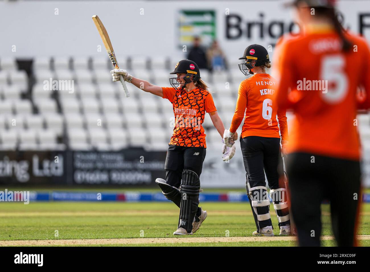 Southern Vipers' Emily Windsor celebrates her 50 during the Rachael ...