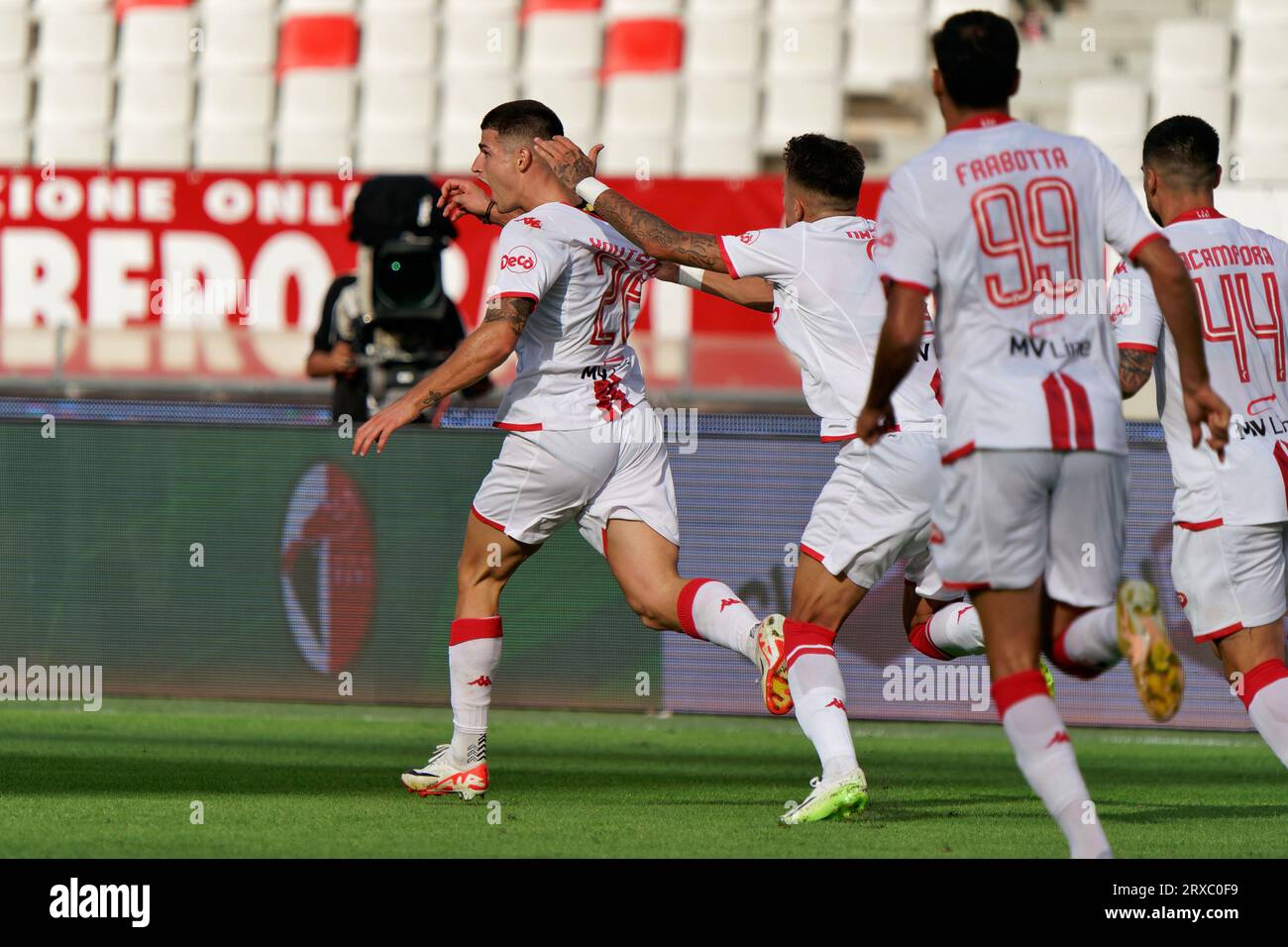 Bari, Italy. 24th Sep, 2023. Ilias Koutsoupias (SSC Bari) celebrates ...