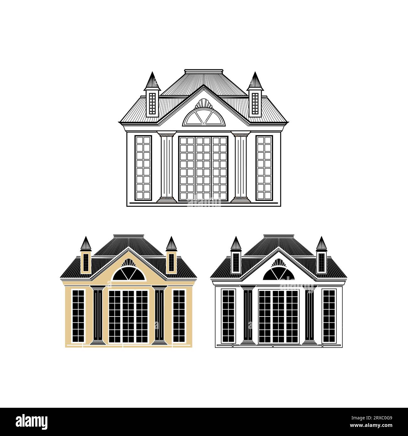 Vector vintage architecture . illustration of a vintage house Stock ...