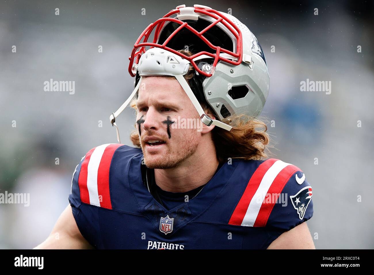 New England Patriots safety Brenden Schooler (41) walks on the field ...