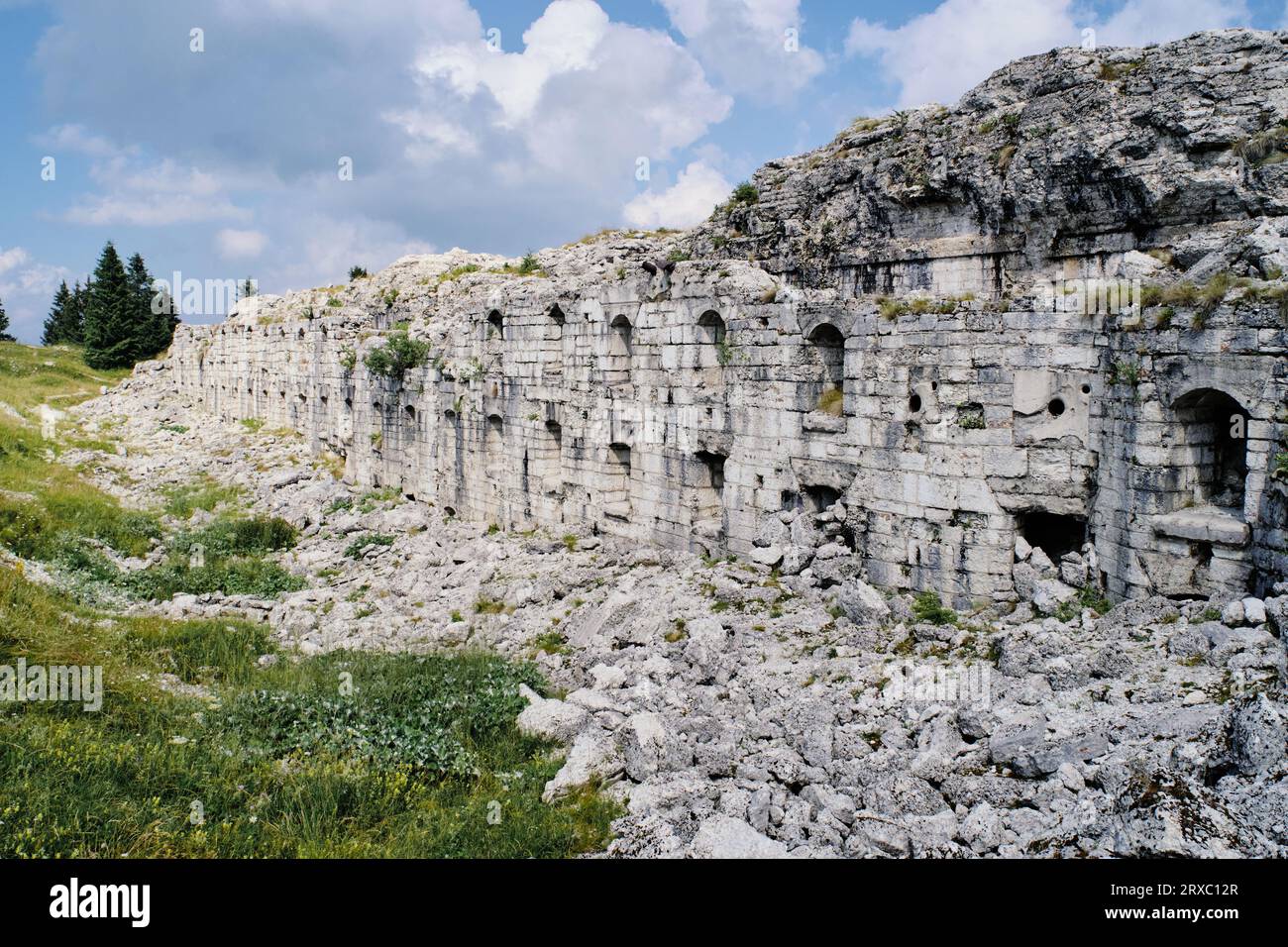 Folgaria, Italy - July 15 2023:Forte Dosso delle Somme, defensive fort ...