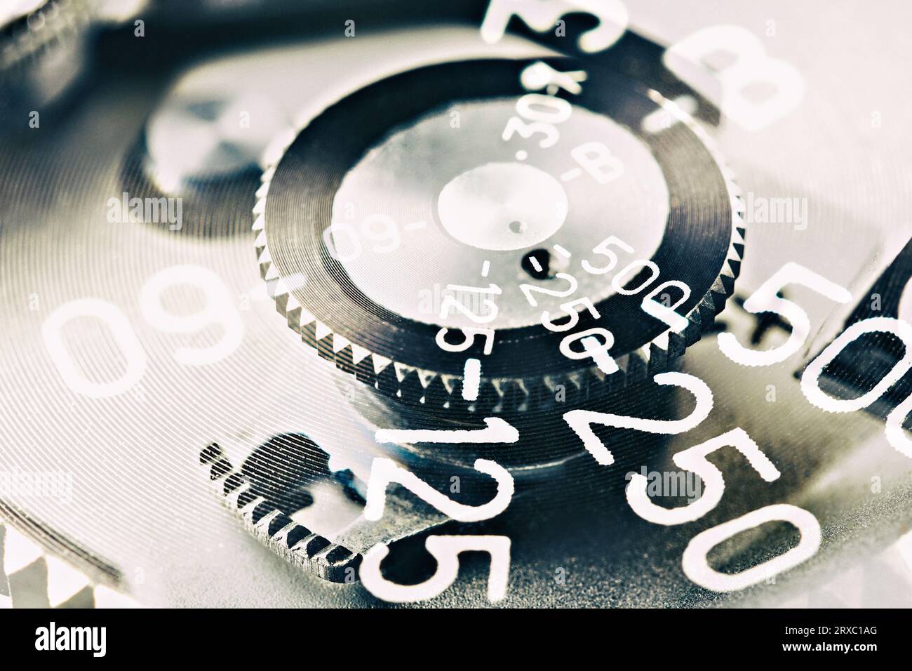 Mechanical shutter speed switch on the old vintage camera Stock Photo ...