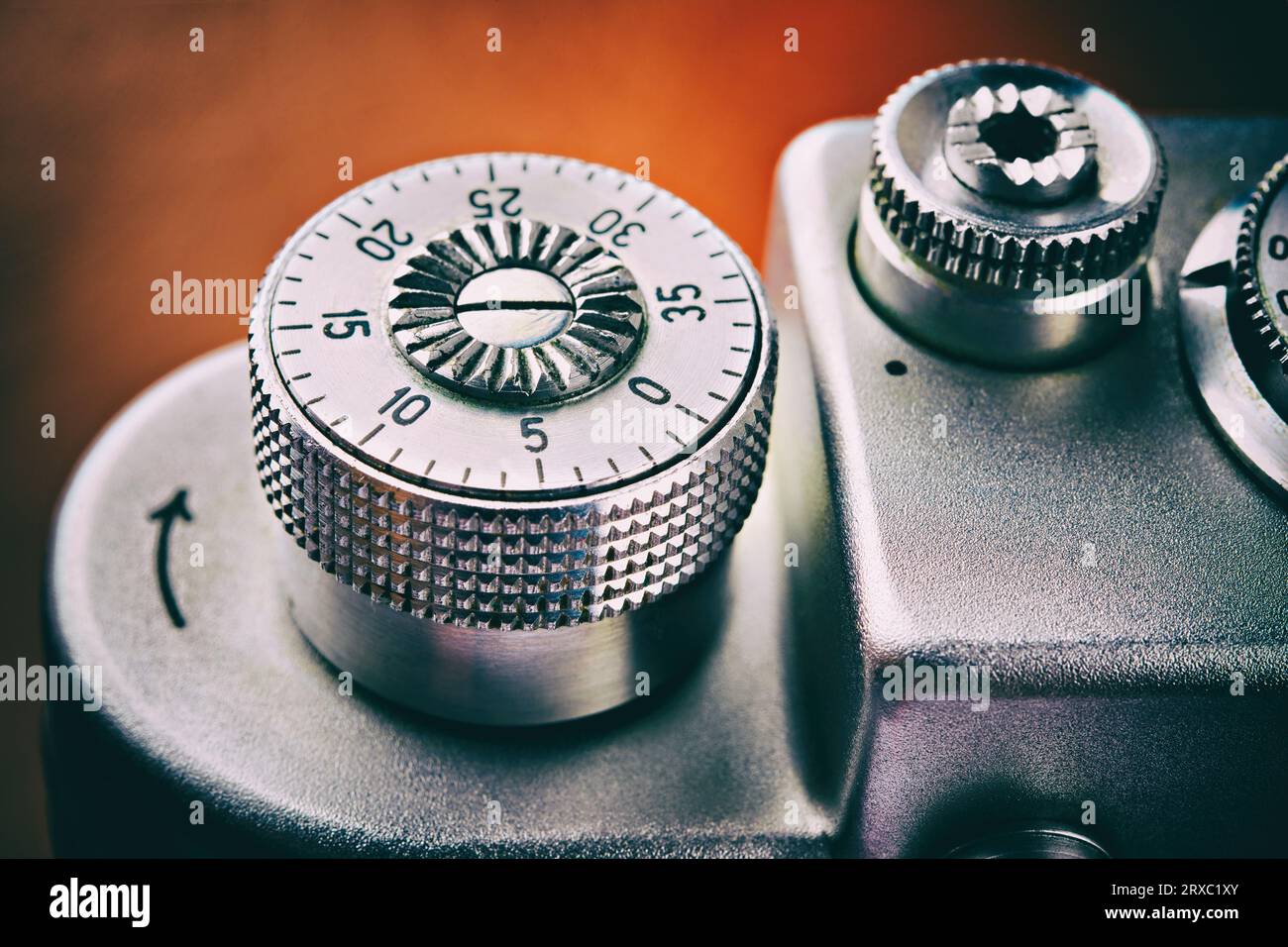 Frame counter on mechanical dial of camera shutter cocking Stock Photo ...