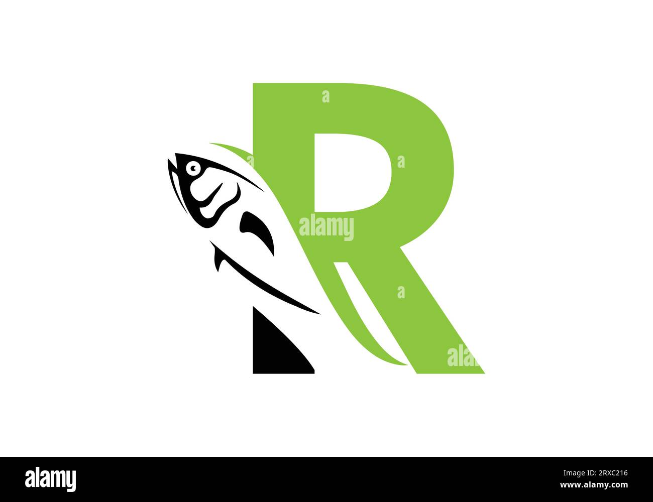 Letter R with fish logo design vector template Stock Vector Image & Art ...