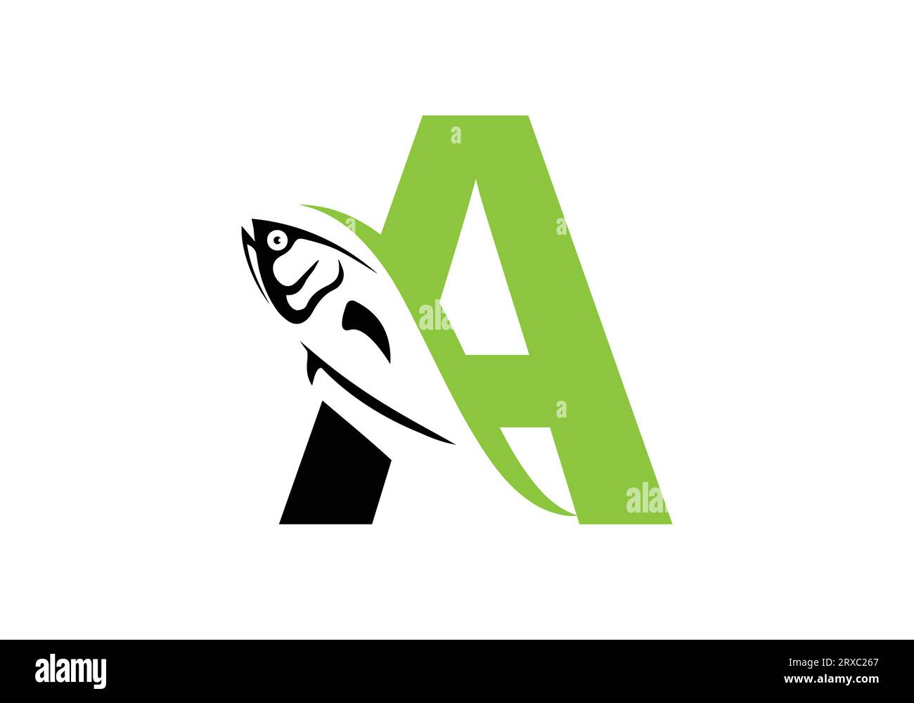 Letter A with fish logo design vector template Stock Vector Image & Art ...