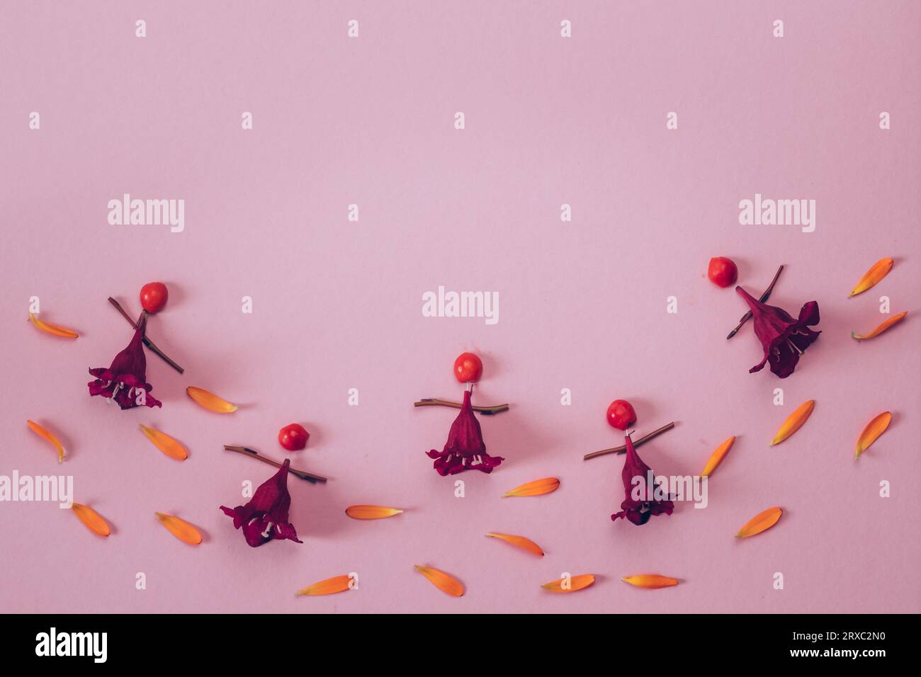 female figures made from flowers, isolated Stock Photo - Alamy